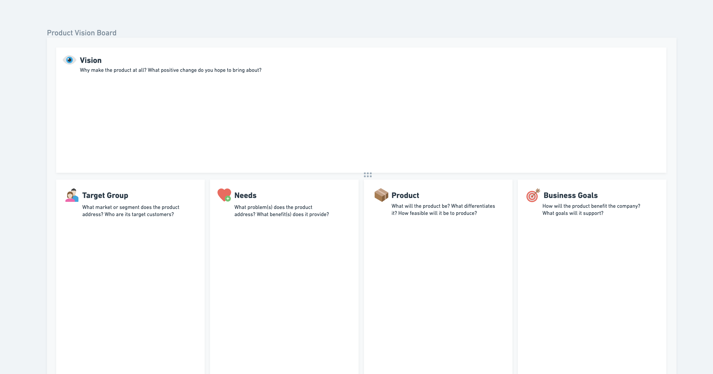 Product Vision Board Template